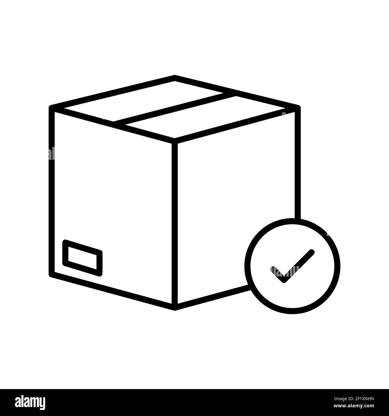 An illustration of a unique valid delivery package line vector icon on ...