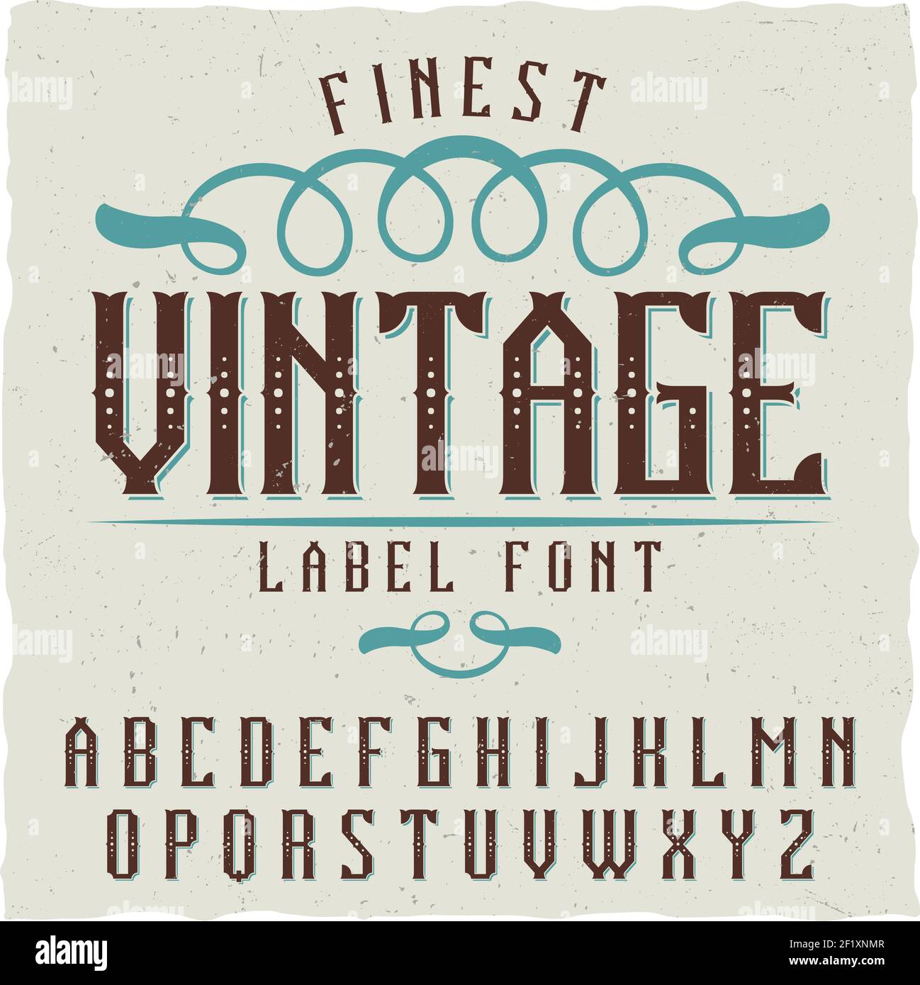 Vintage label font. Good to use in any classic label design Stock ...