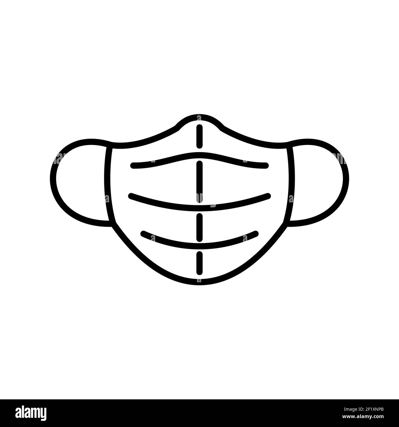 An illustration of a unique mask line vector icon on a white background ...