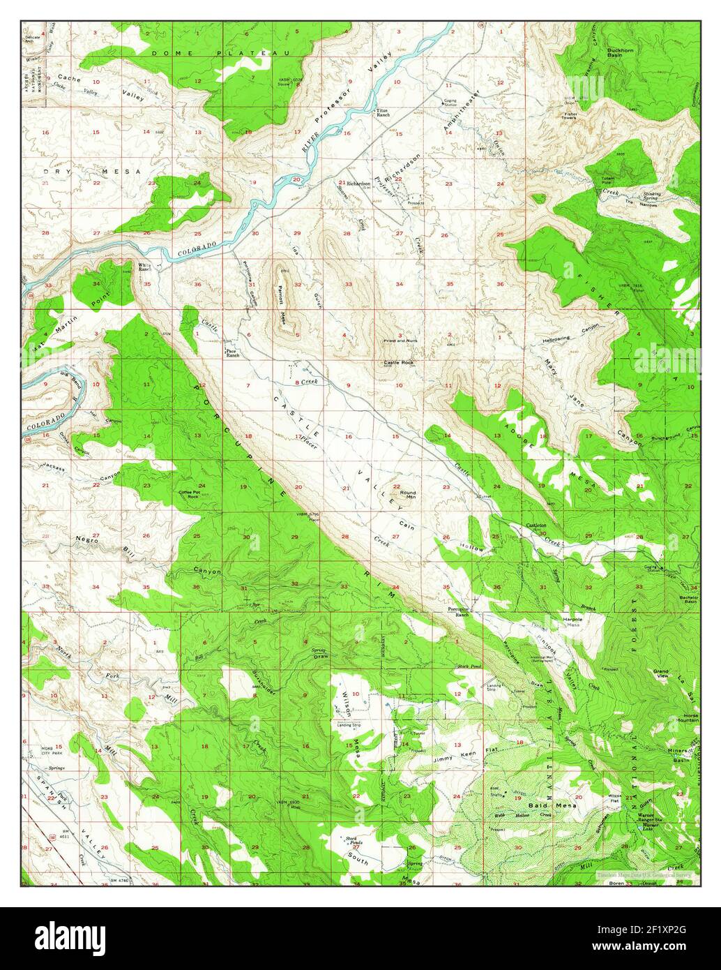 Castle Valley, Utah, map 1954, 1:62500, United States of America by ...