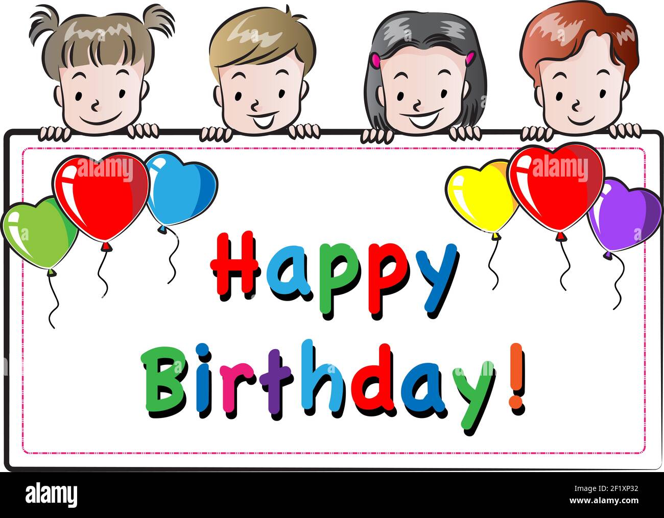 cartoon happy birthday background Stock Photo - Alamy