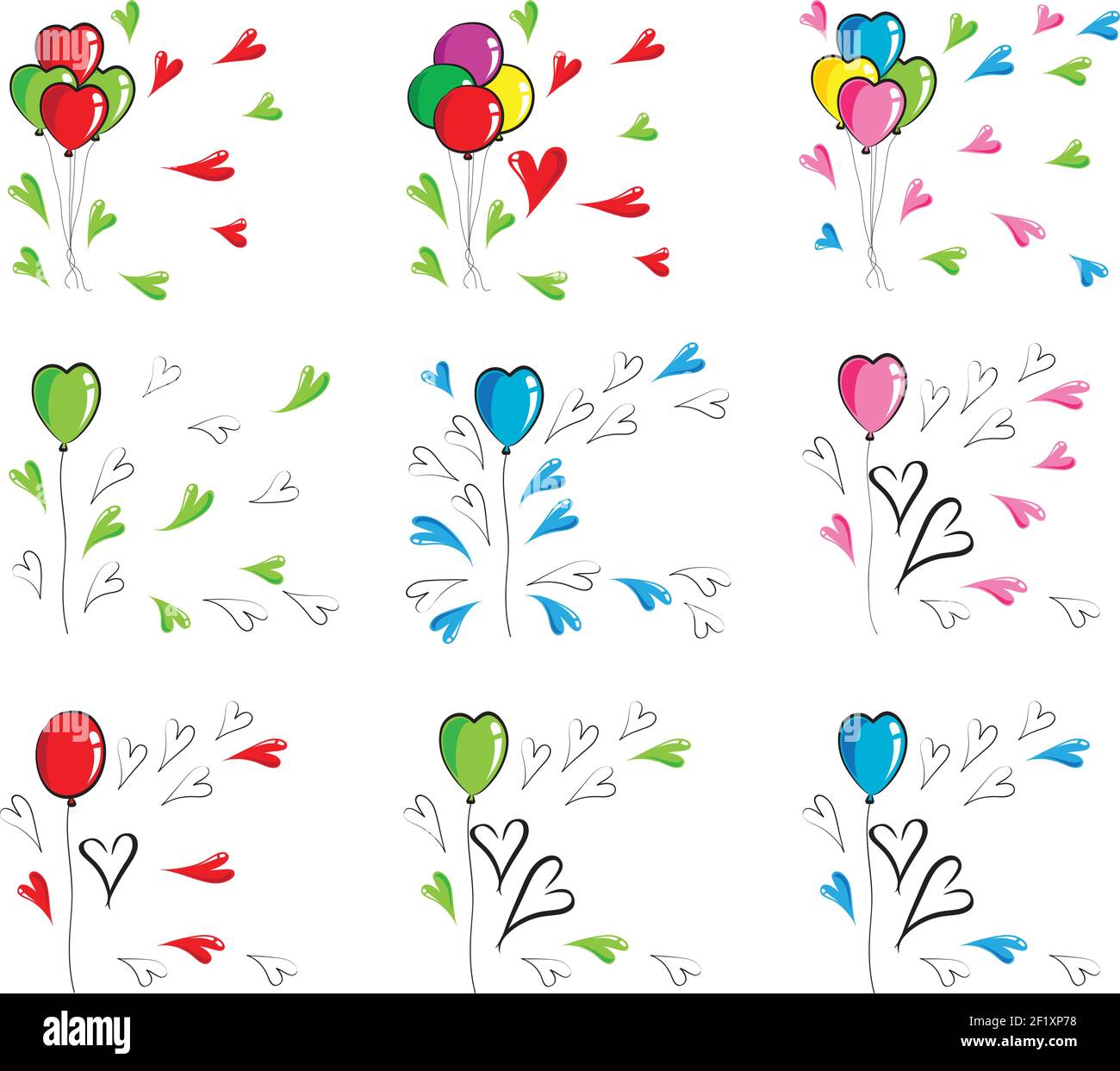 Heart shape tree with balloons Stock Vector Images - Alamy