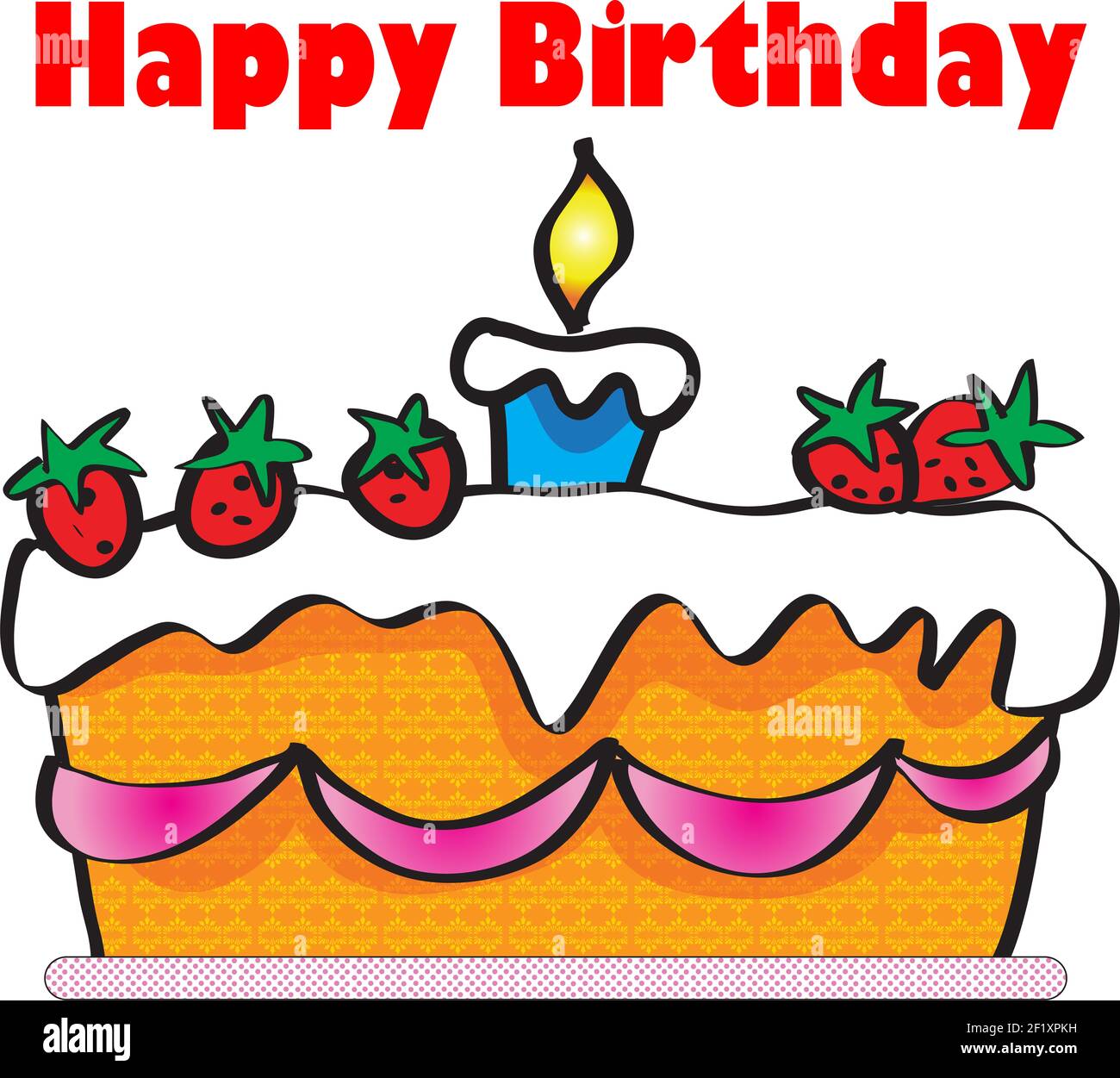 cartoon happy birthday background Stock Photo - Alamy