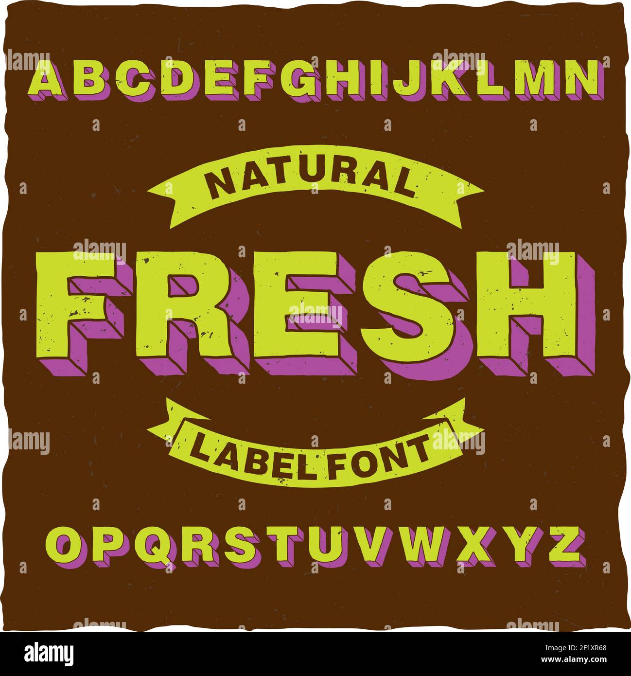 Handcrafted cartoon style label typeface with volume effect. Good to ...