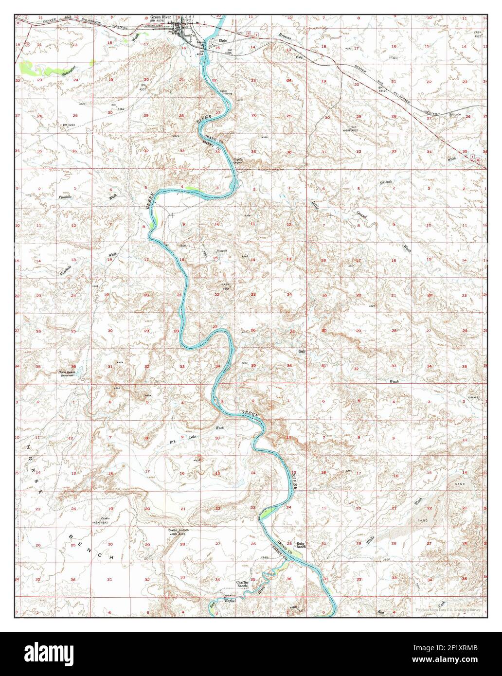 Green River, Utah, map 1954, 1:62500, United States of America by ...