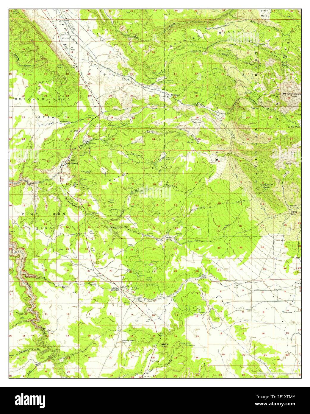 La Sal Junction Utah Map 1954 162500 United States Of America By Timeless Maps Data Us
