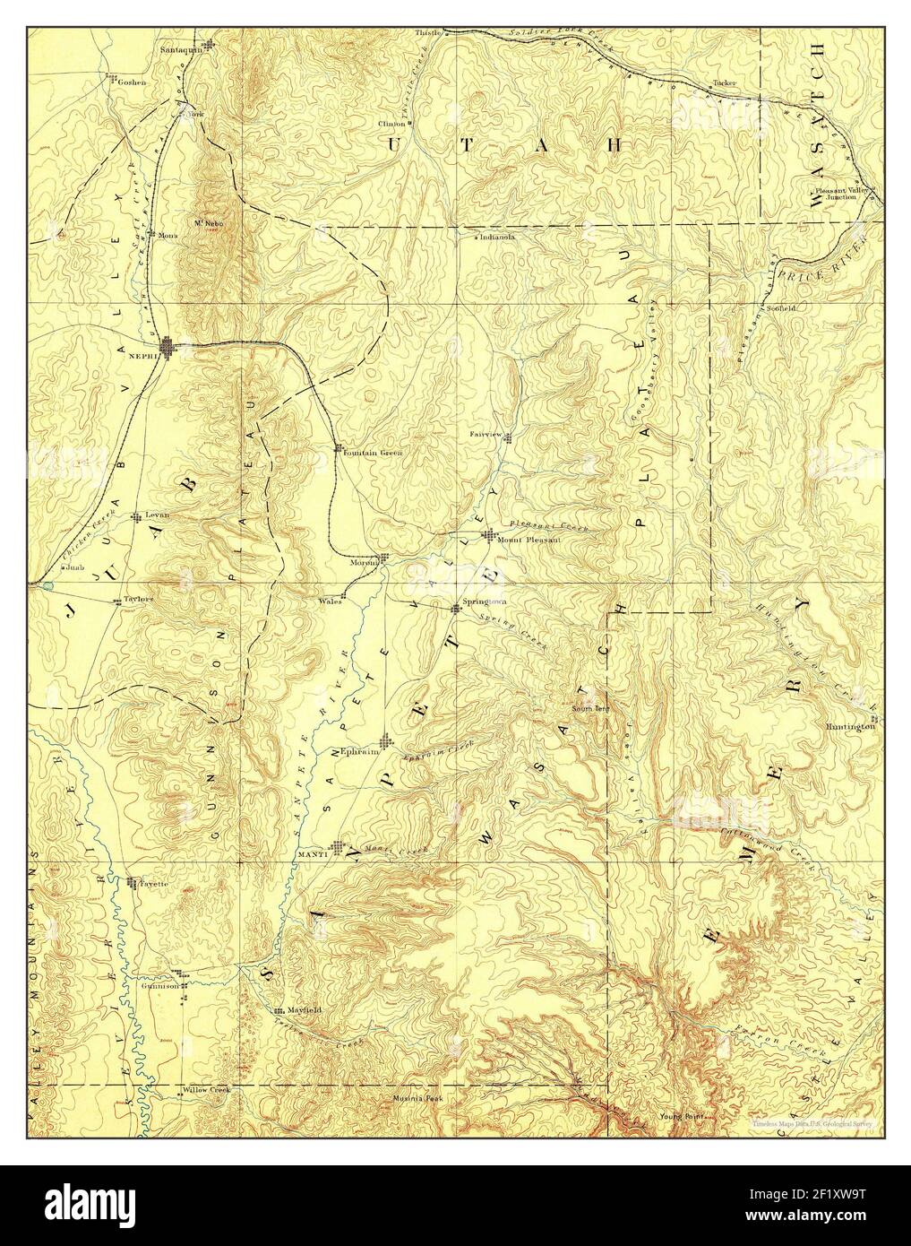 Manti, Utah, map 1885, 1:250000, United States of America by Timeless ...