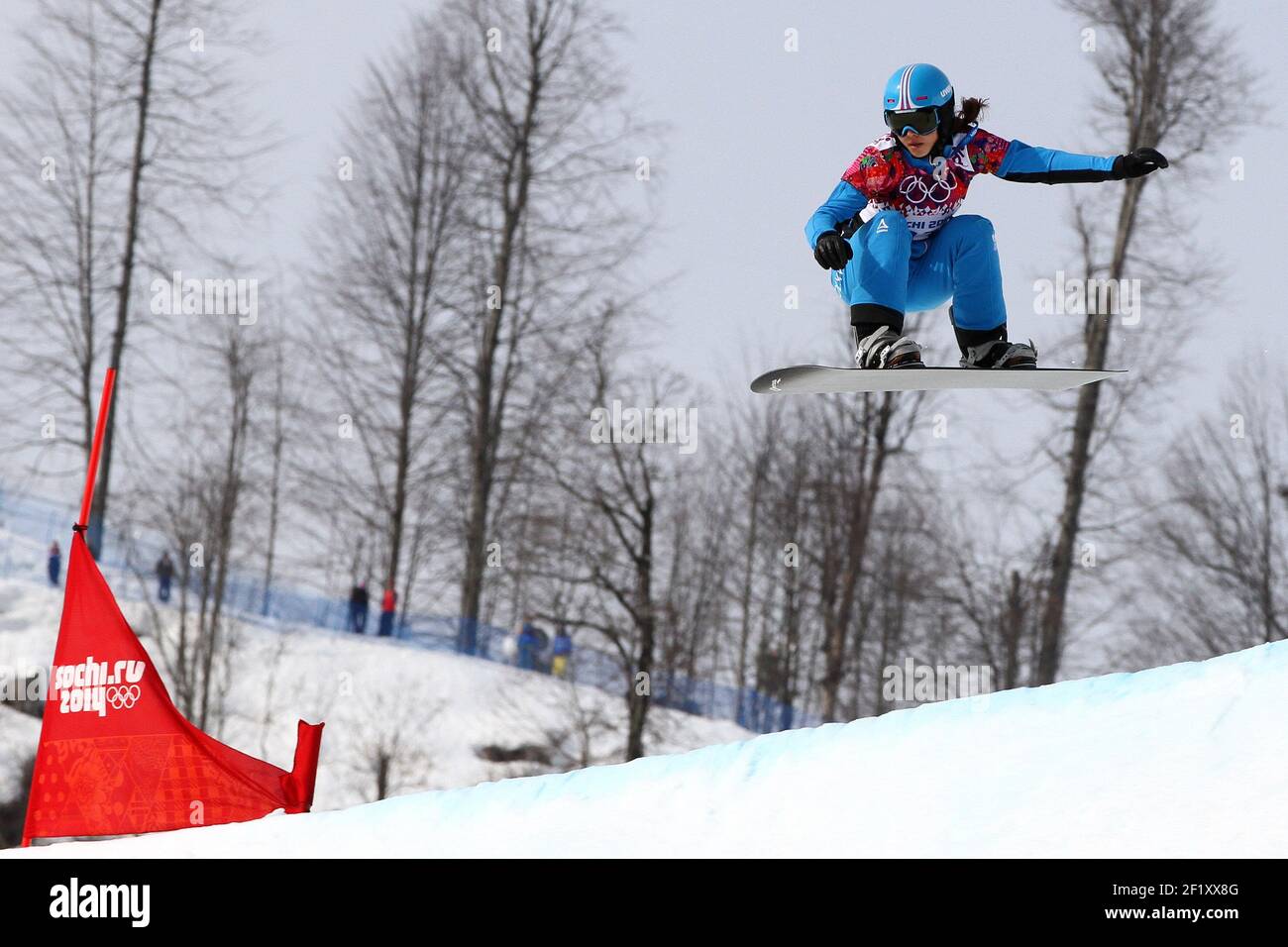 Maria Ramberger from Austria during the women's Snowboard Cross of the ...