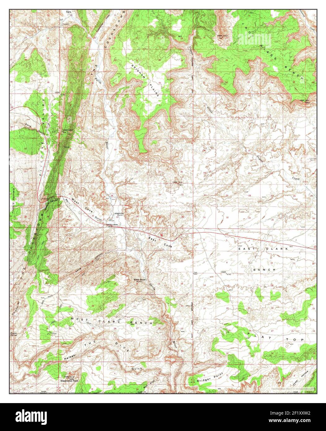 Paria, Utah, map 1954, 1:62500, United States of America by Timeless ...