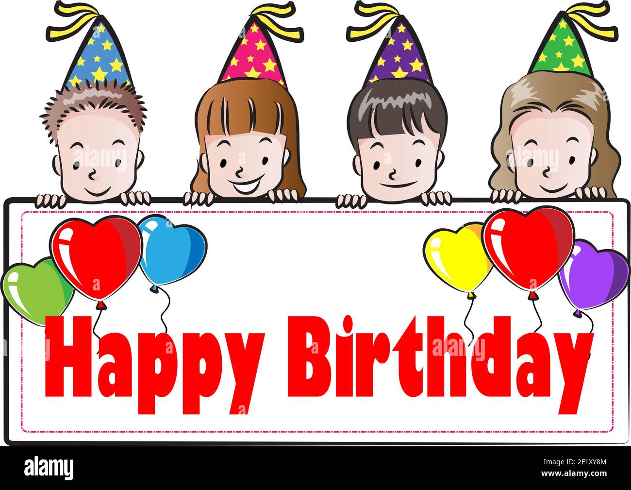 cartoon happy birthday background Stock Photo - Alamy