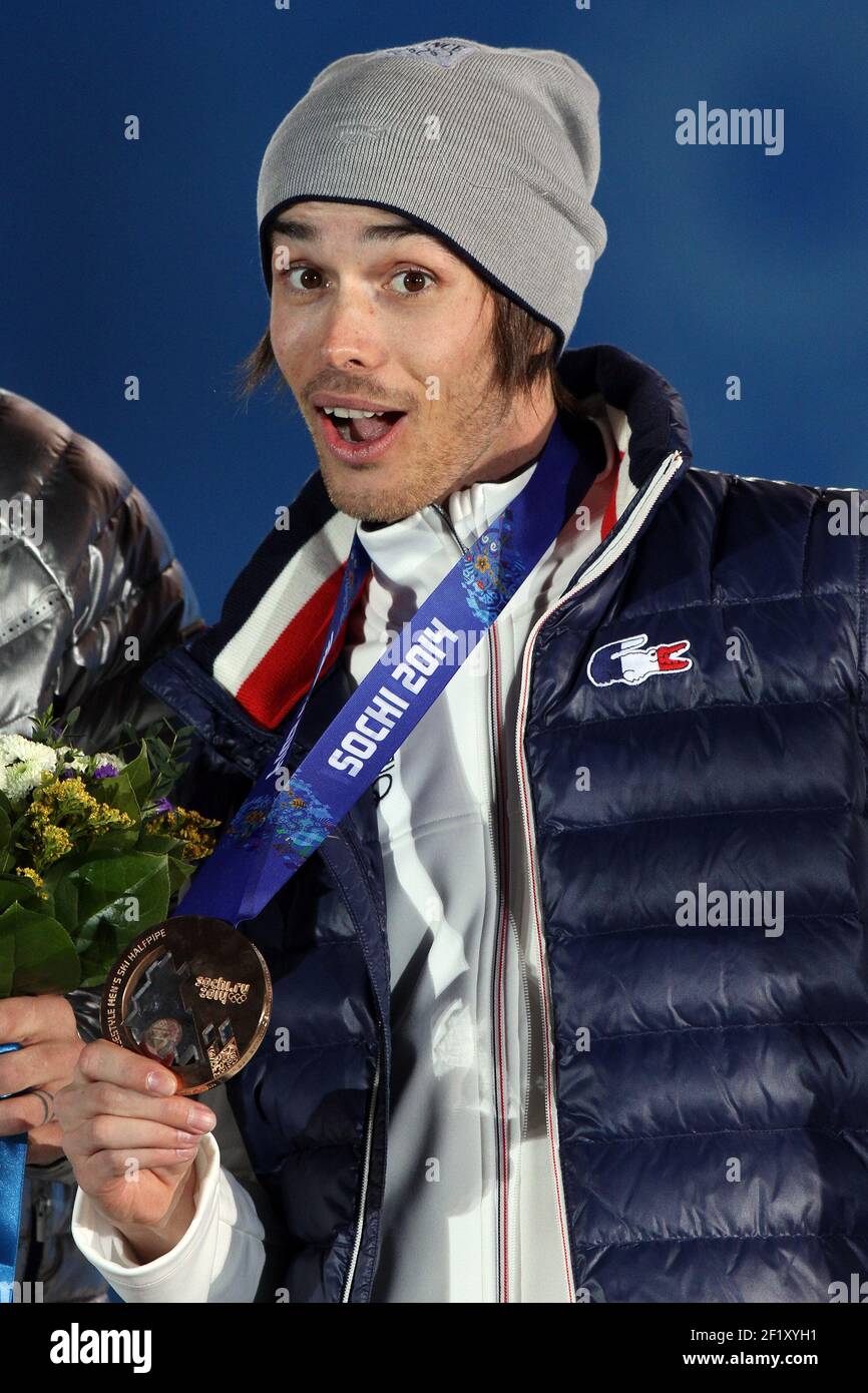Freestyle Men's Ski Halfpipe Podium, Kevin Rolland from France, bronze ...