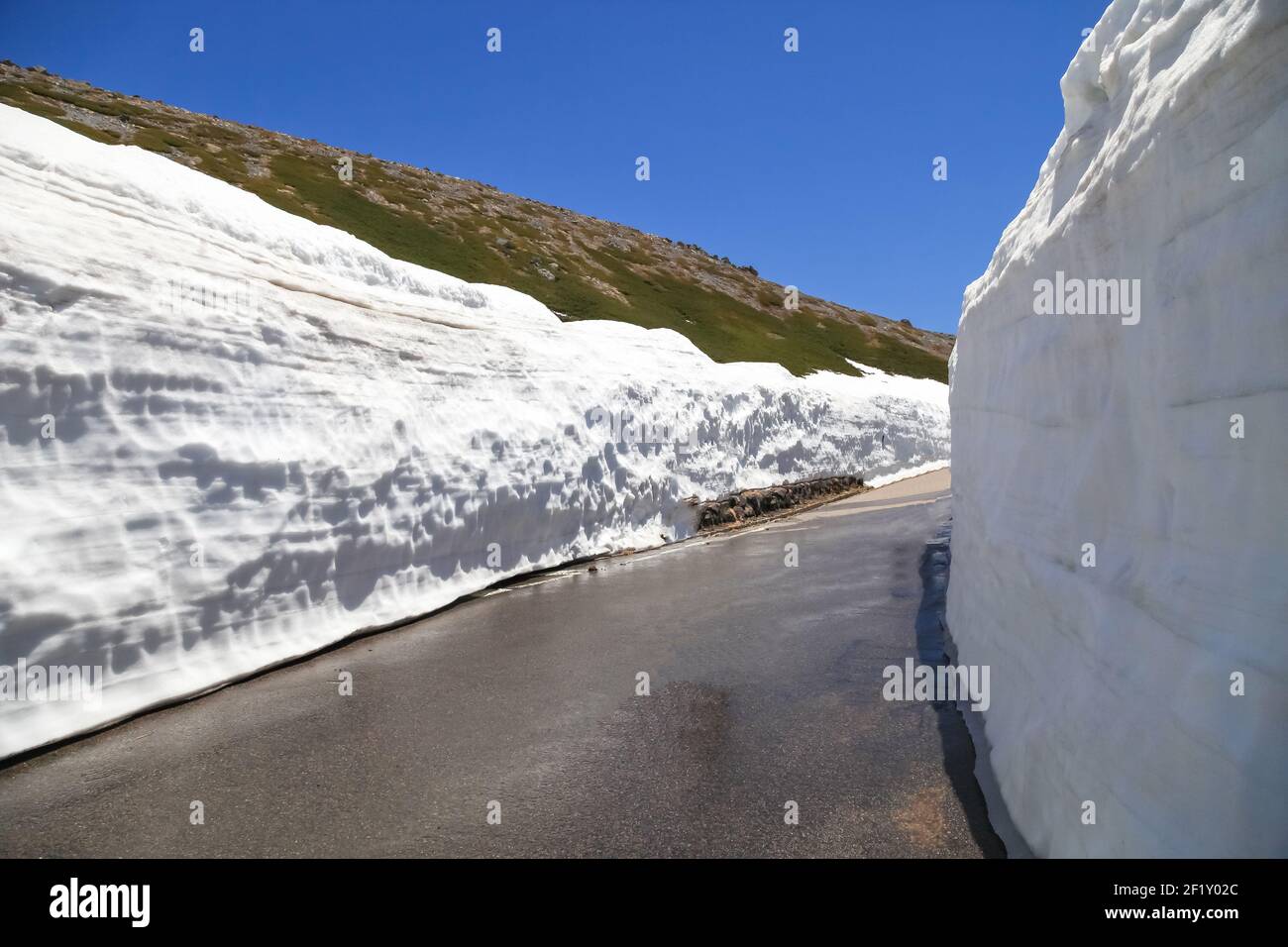 Toyama Japan - May 20, 2017: the tourists bus move along the japan alps ...