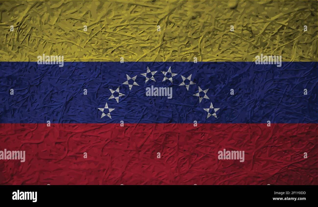 Venezuela flag with waving grunge texture. Vector background Stock ...