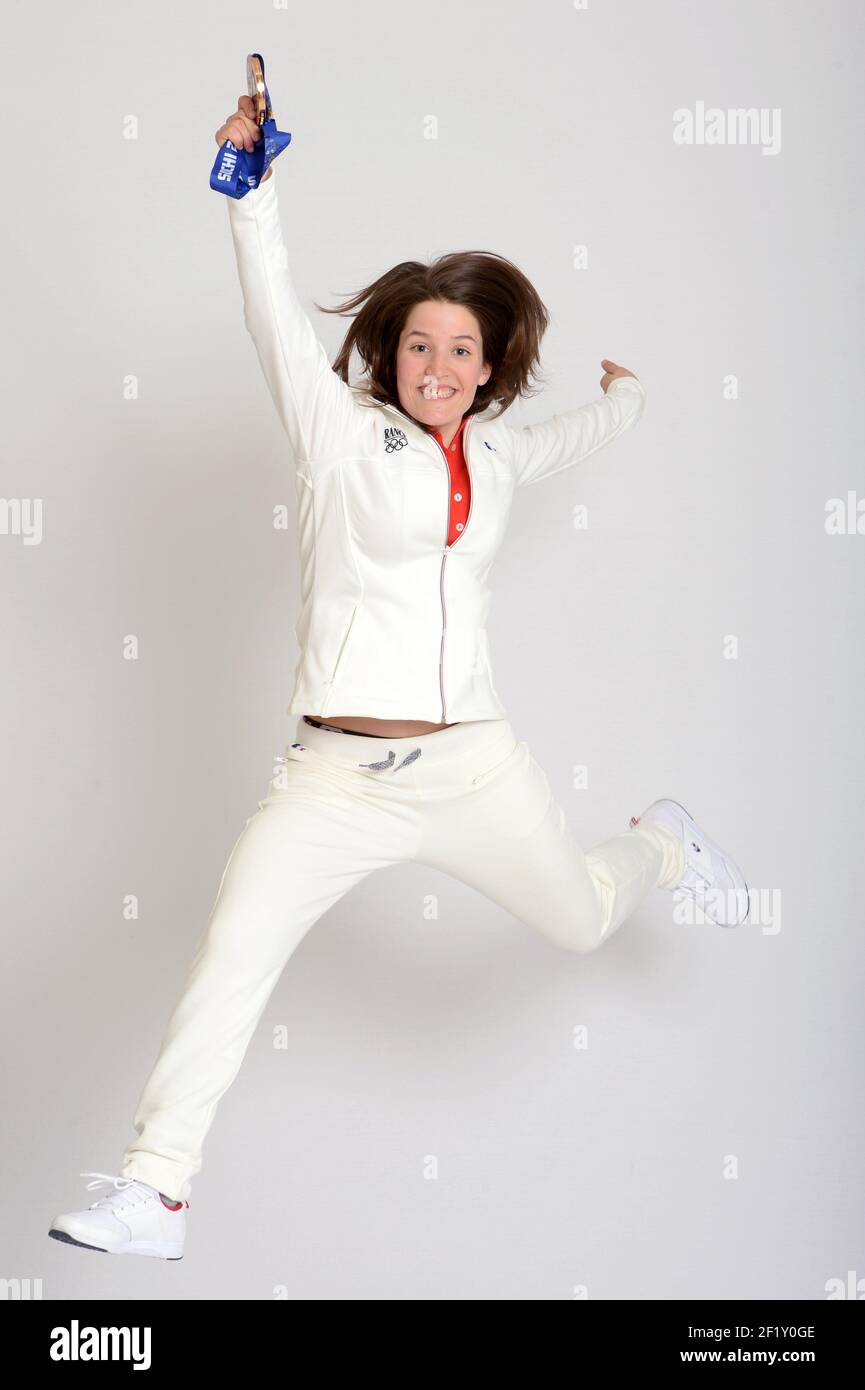 Portrait of Coline Mattel from France, bronze medalist of ski jumping ...