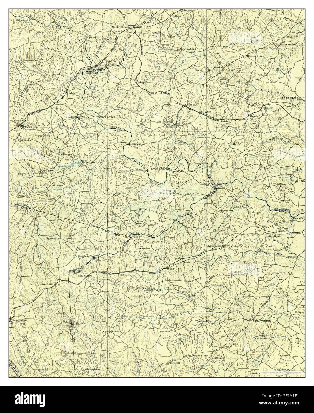 Amelia, Virginia, map 1897, 1:125000, United States of America by ...