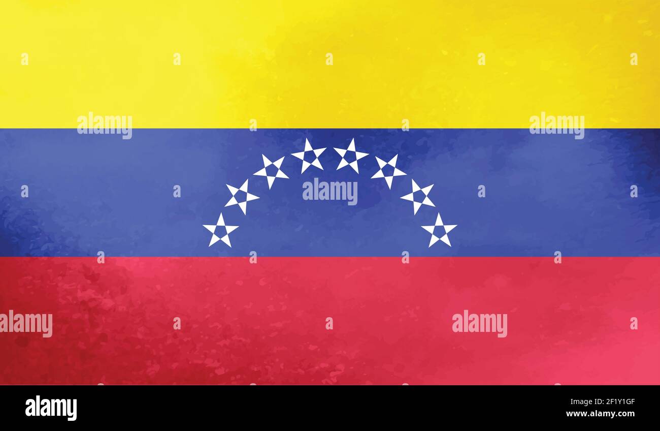 Venezuela flag with waving grunge texture. Vector background Stock ...
