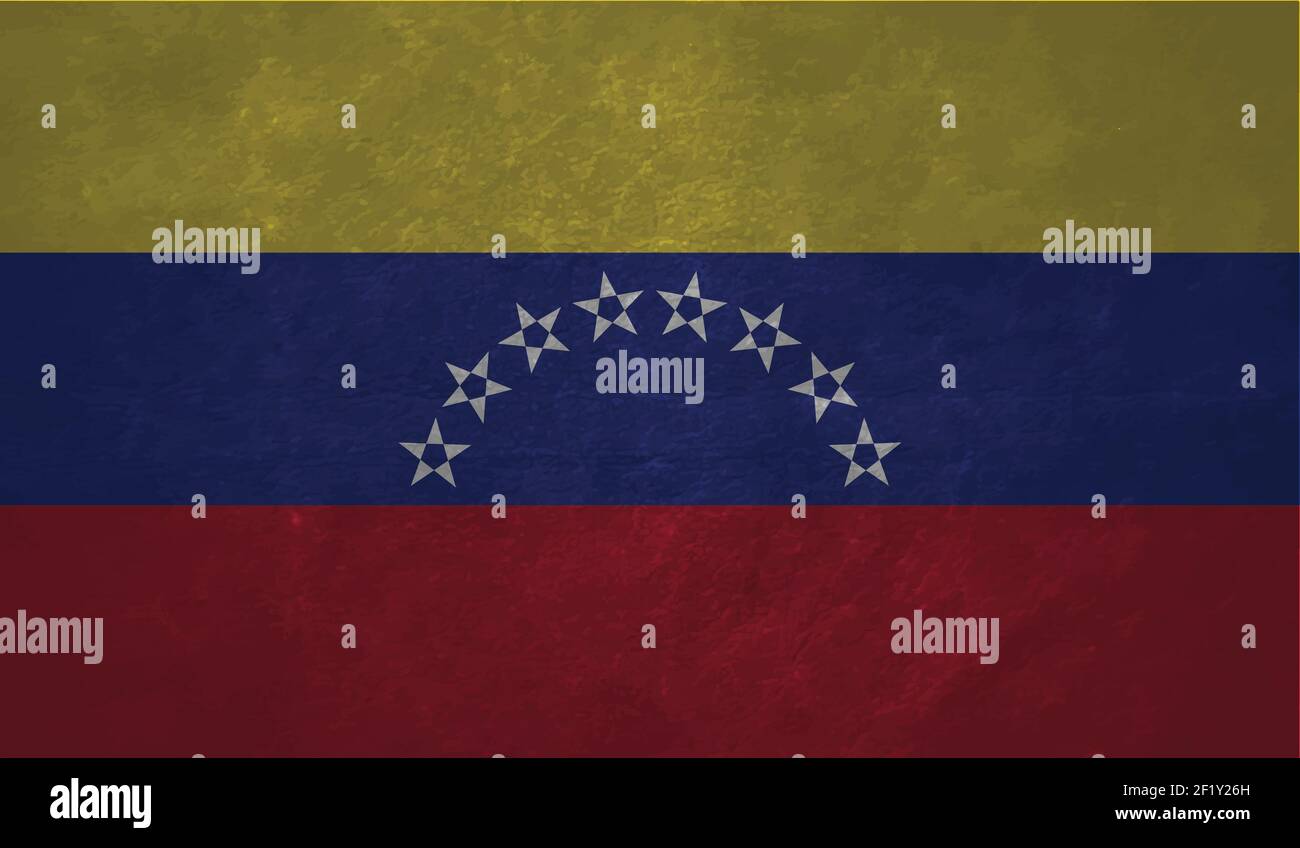 Venezuela flag with waving grunge texture. Vector background Stock ...