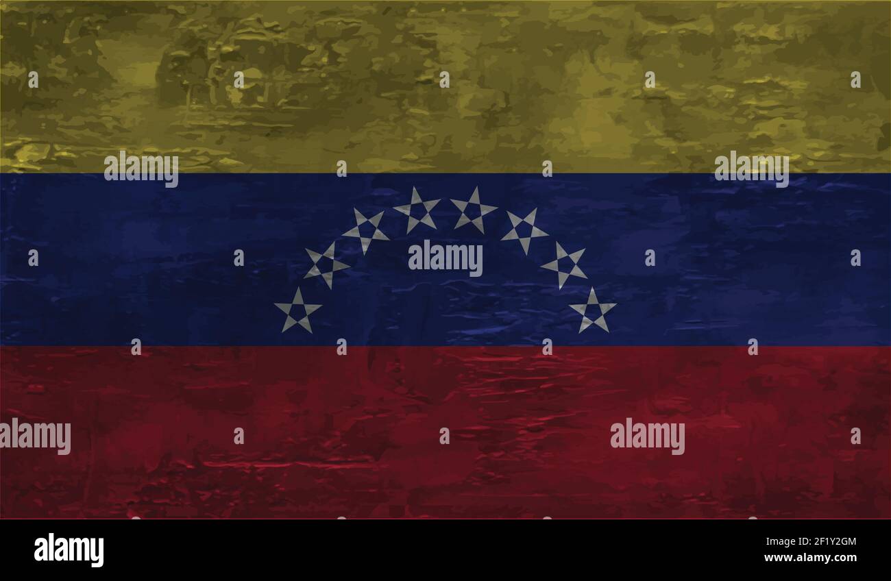 Venezuela flag with waving grunge texture. Vector background Stock ...