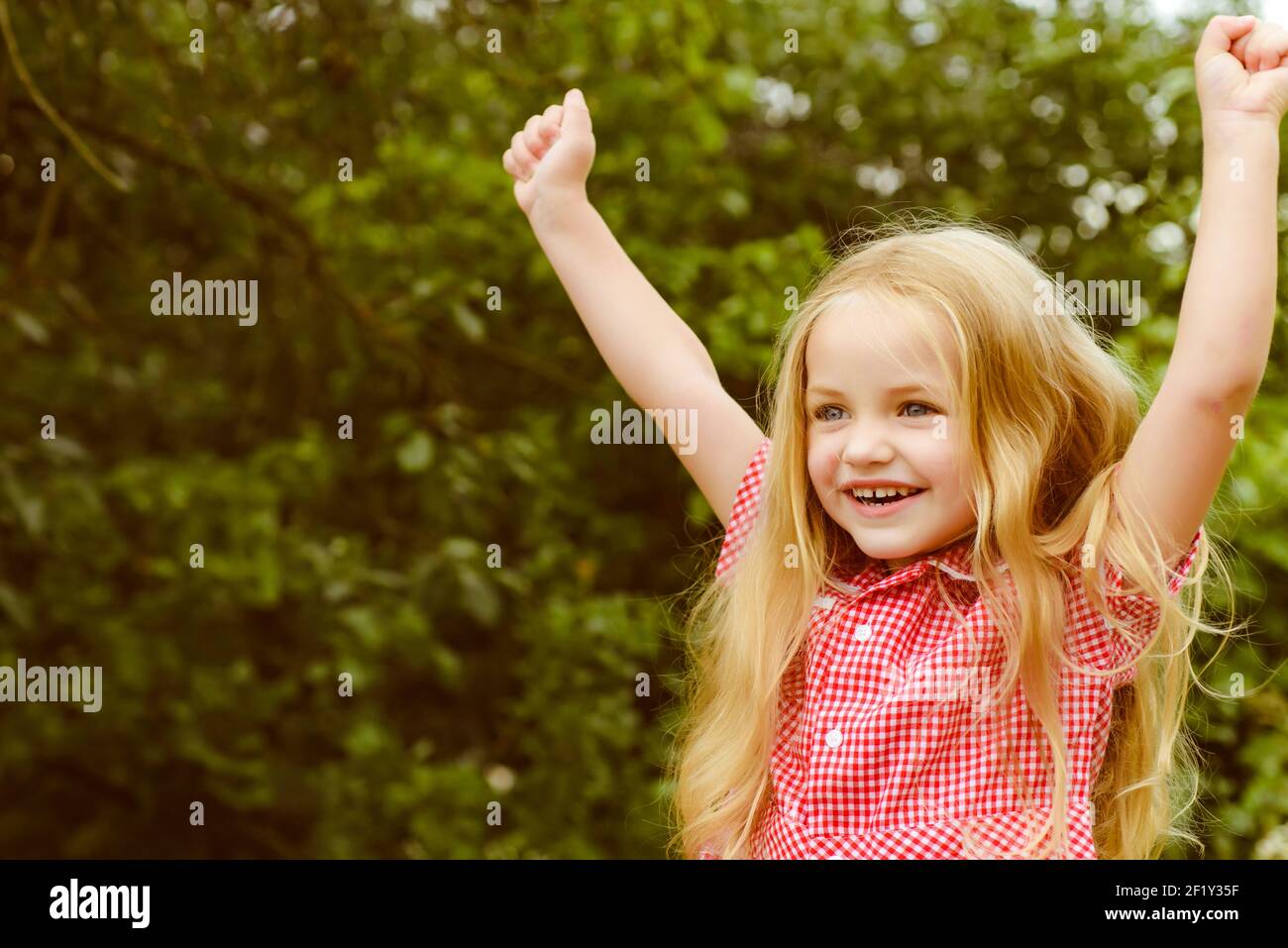 Happy excited little child with adorable smile. Small child happy ...