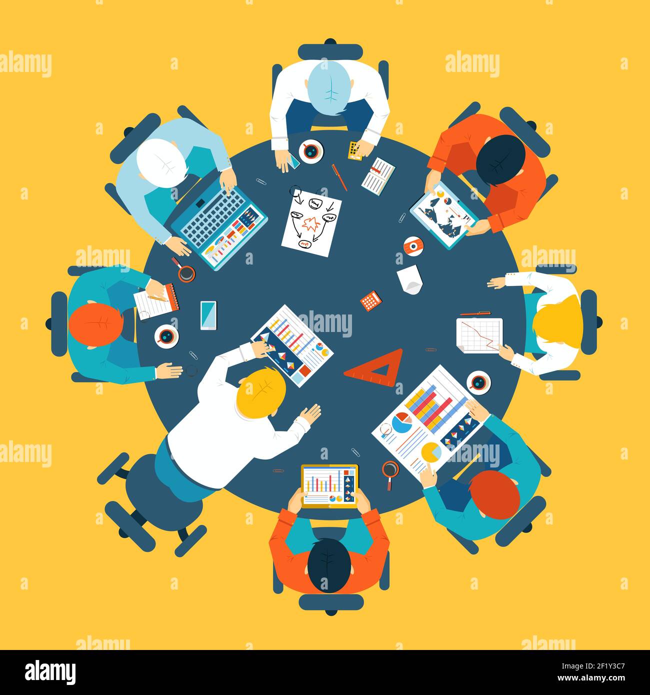 Brainstorming and teamwork concept with a broup of busdinessman having ...