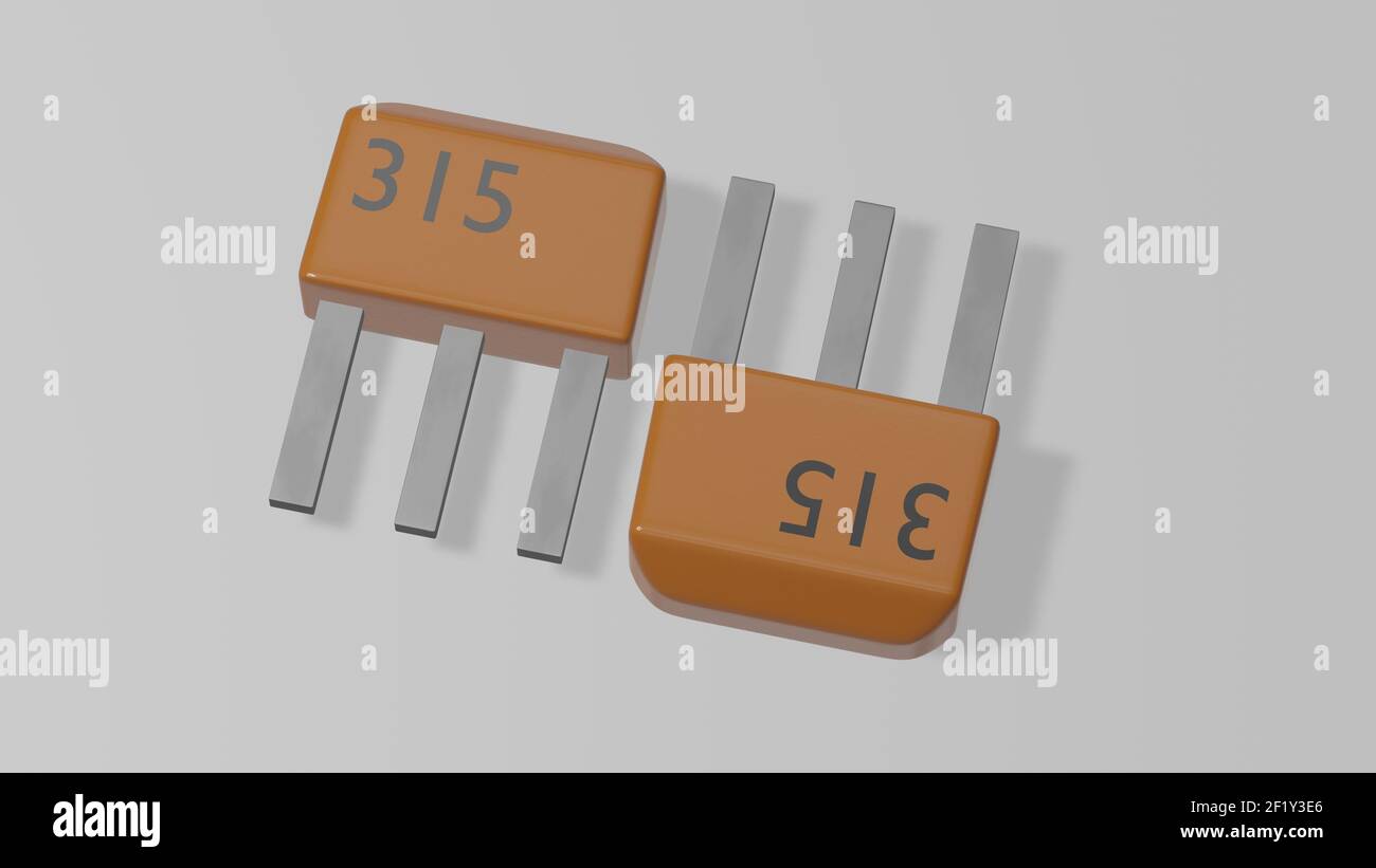 Electronic transistors of orange color 3d illustration Stock Photo - Alamy
