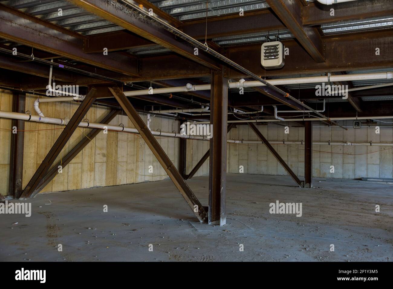 New residential construction home framing with basement view Stock ...