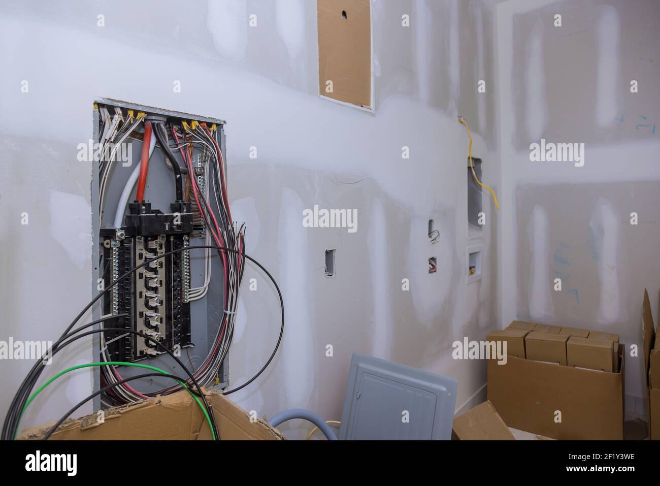 Electrical distribution board circuit breakers hi-res stock photography ...