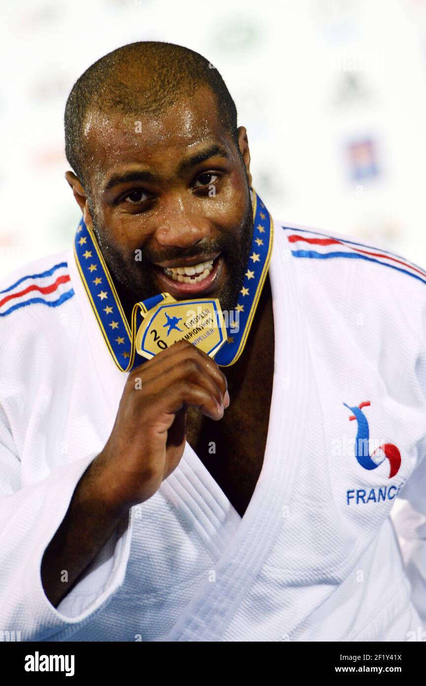 Teddy Riner (+ 100kg) from France during the podium of the European ...