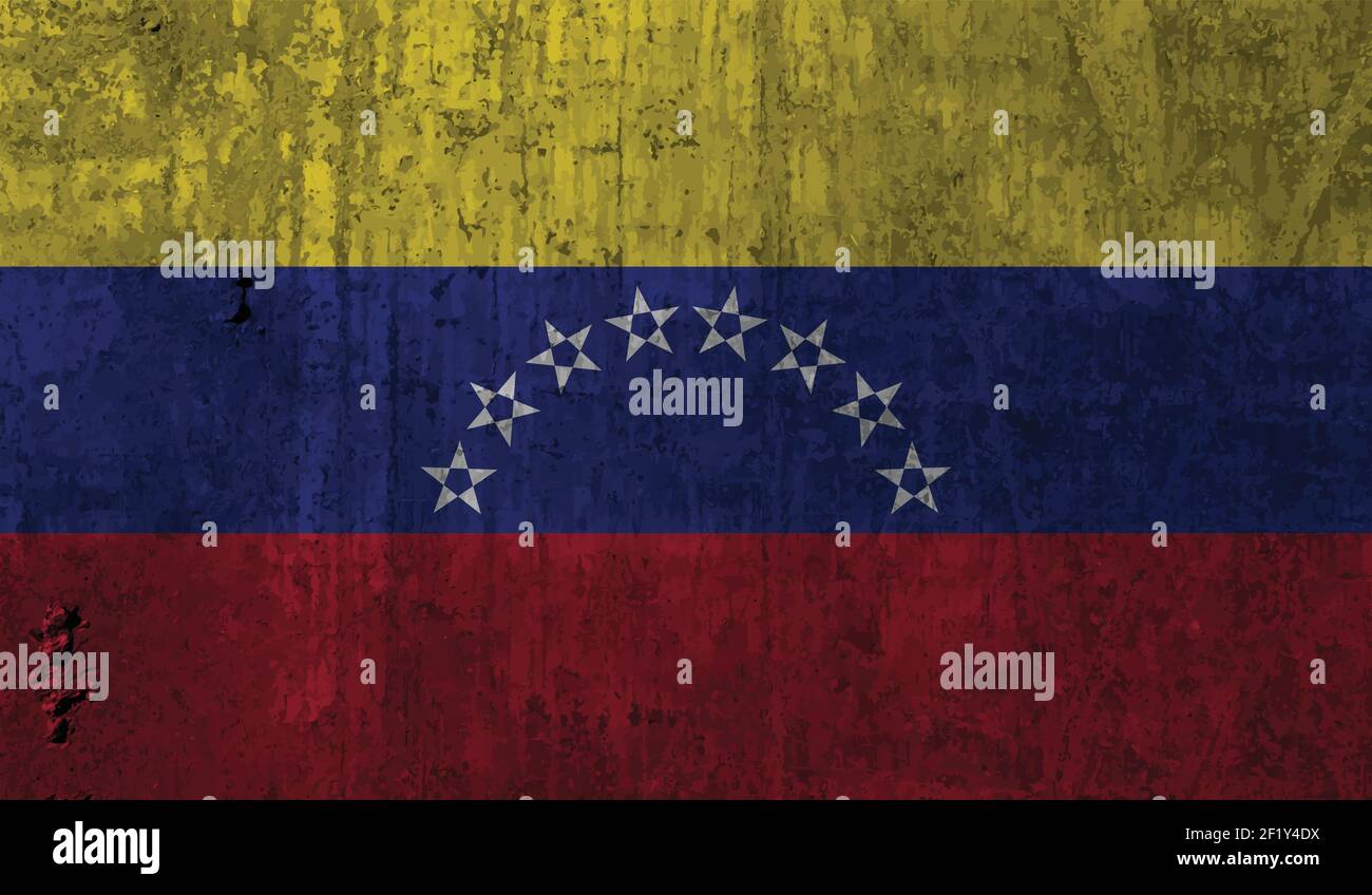 Venezuela flag with waving grunge texture. Vector background Stock ...