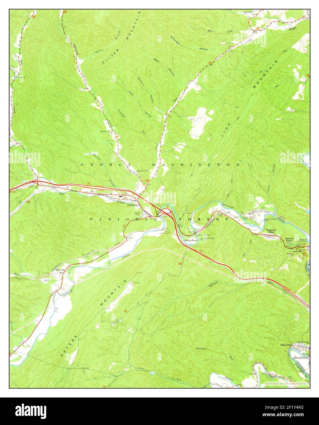Callaghan, Virginia, map 1966, 1:24000, United States of America by ...