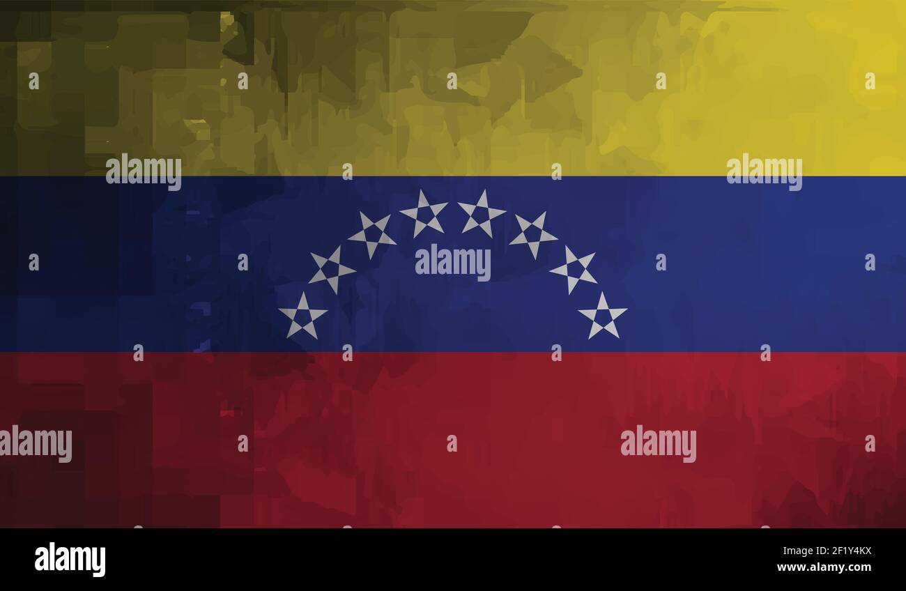 Venezuela flag with waving grunge texture. Vector background Stock ...