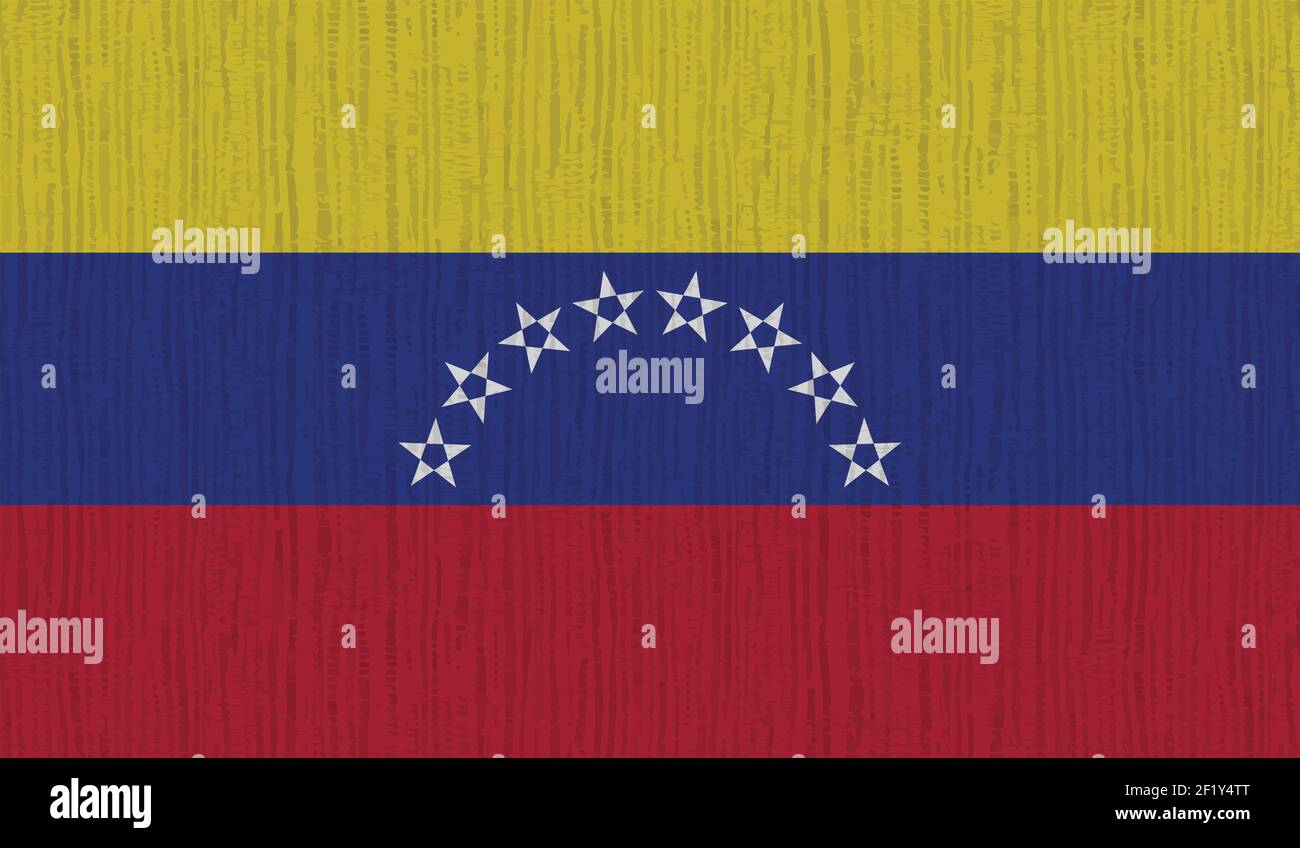 Venezuela flag with waving grunge texture. Vector background Stock ...