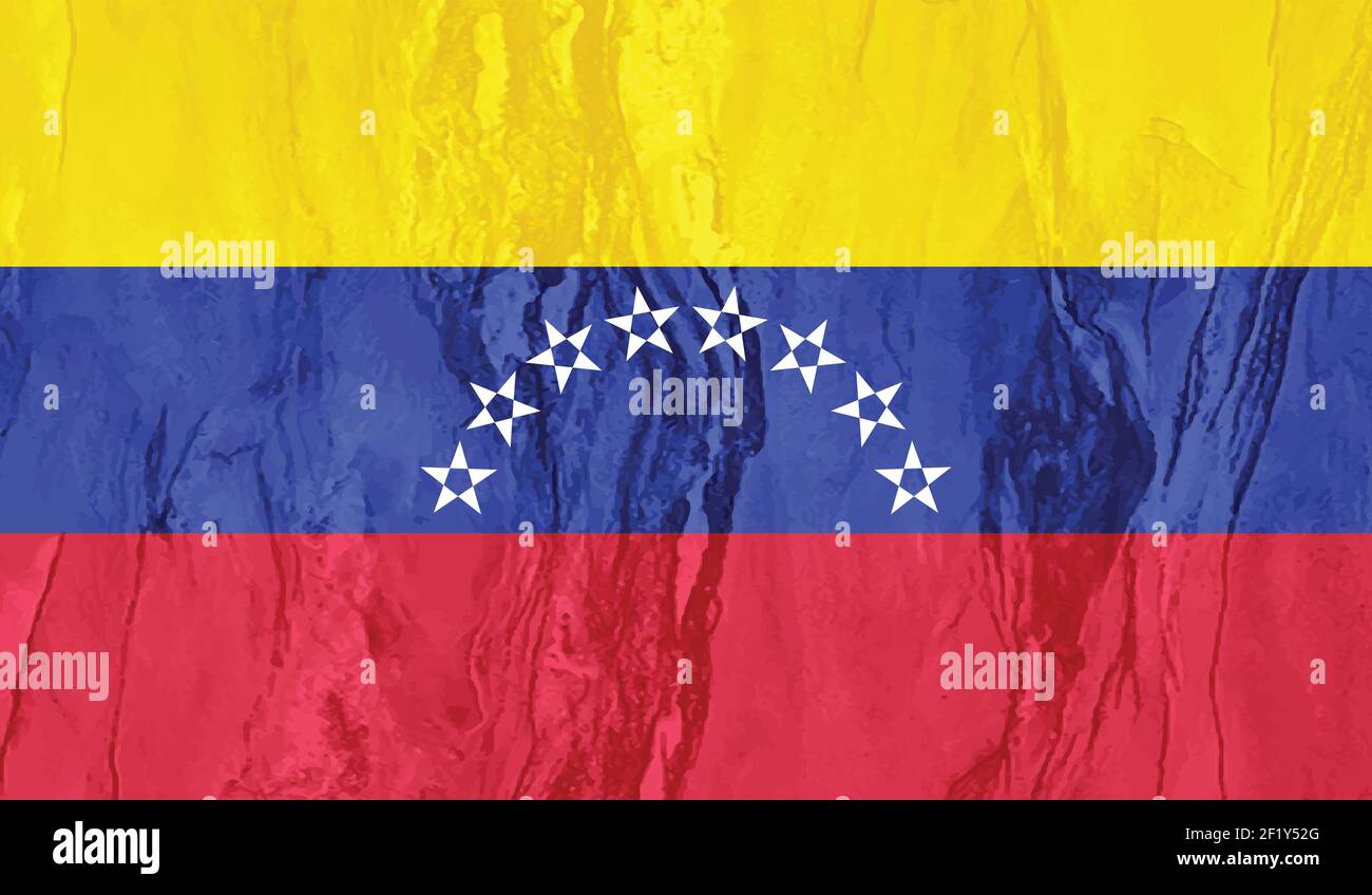 Venezuela flag with waving grunge texture. Vector background Stock ...