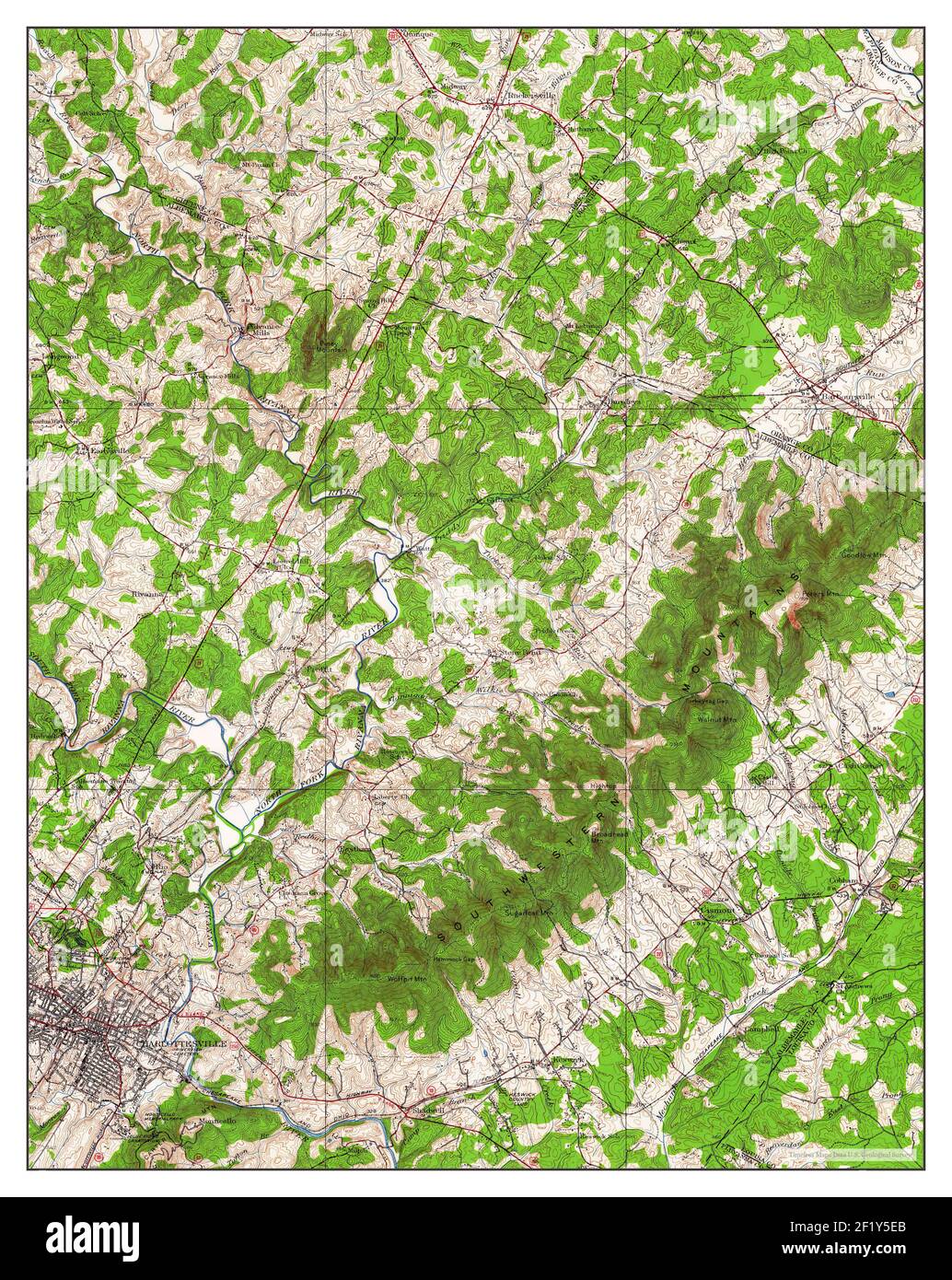 Charlottesville, Virginia, map 1949, 1:62500, United States of America ...