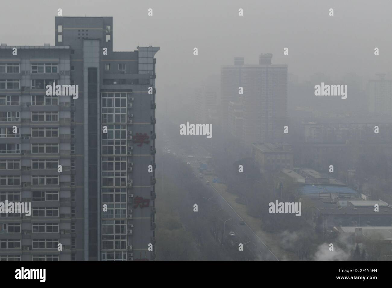 The downtown area appears to be blotted with fine dust and ultrafine ...