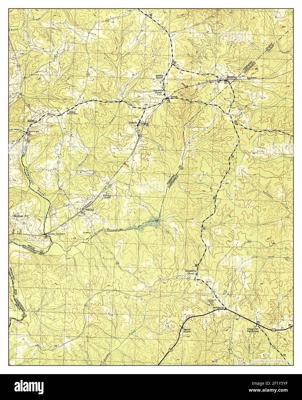 Clayville, Virginia, map 1944, 1:31680, United States of America by ...