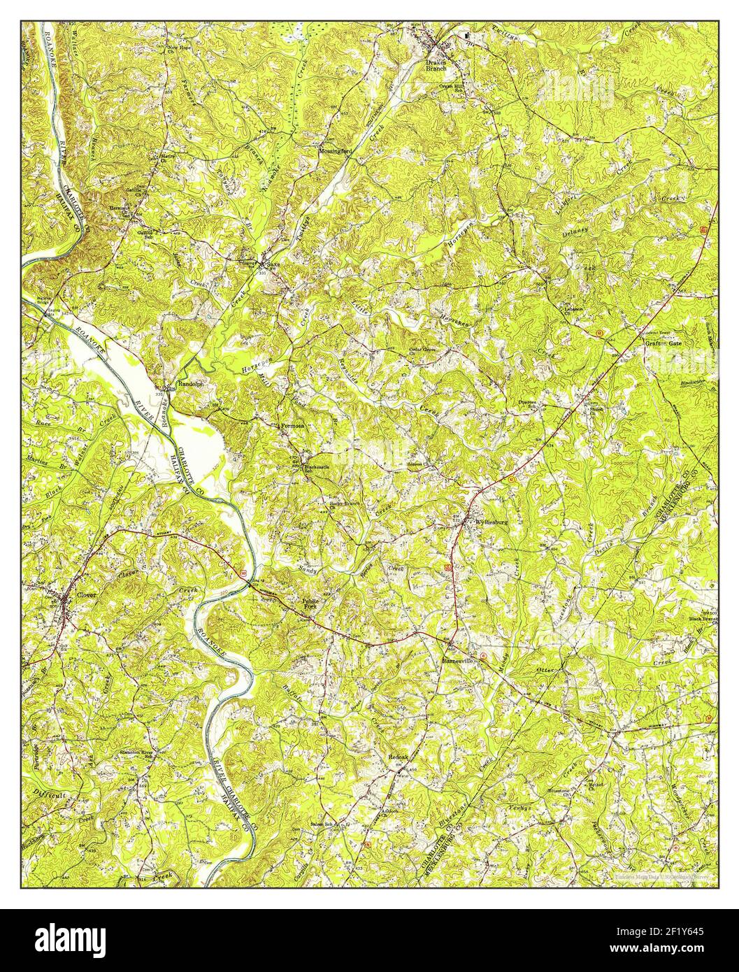 Clover, Virginia, map 1954, 1:62500, United States of America by ...