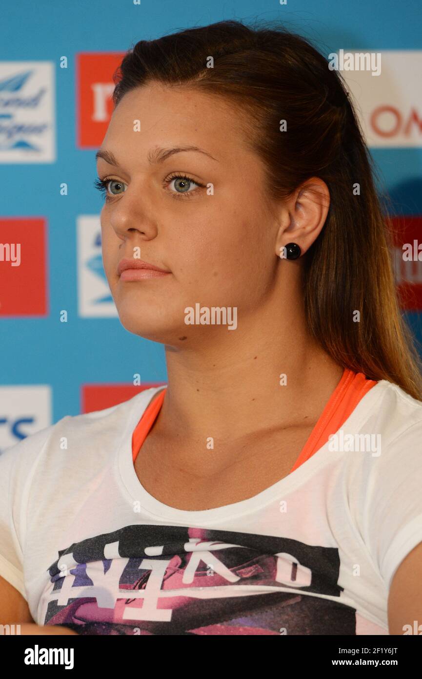 Sandra Perkovic (Cro) during the press conference Meeting Areva 2014 ...