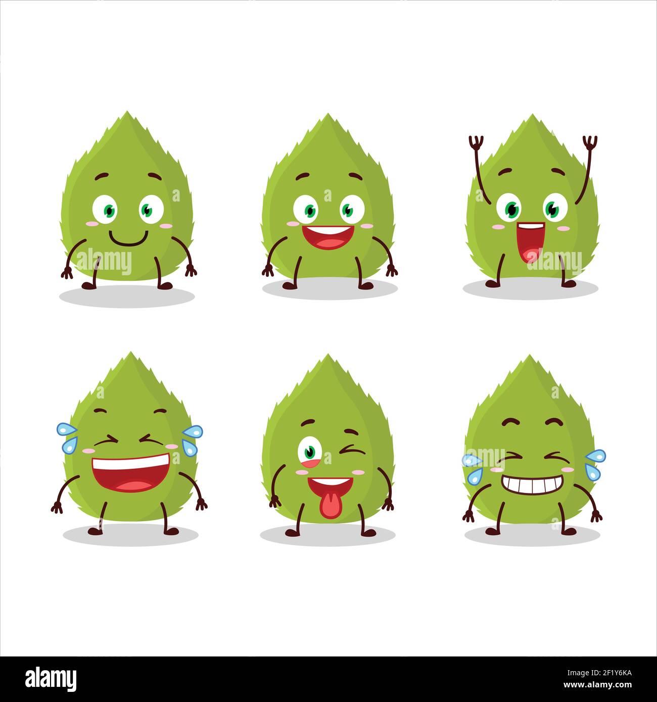 Cartoon character of basil leaves with smile expression. Vector ...