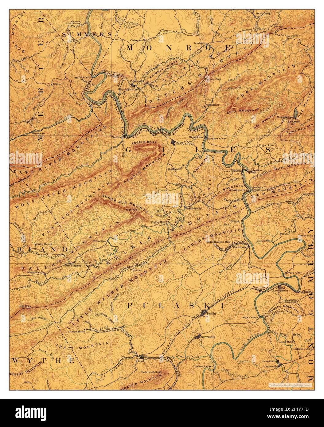 Dublin, Virginia, map 1891, 1:125000, United States of America by ...