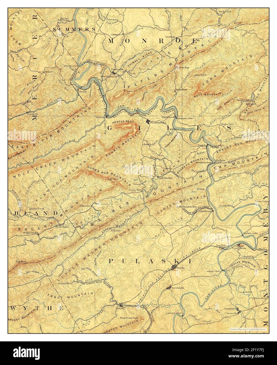 Dublin, Virginia, map 1891, 1:125000, United States of America by ...
