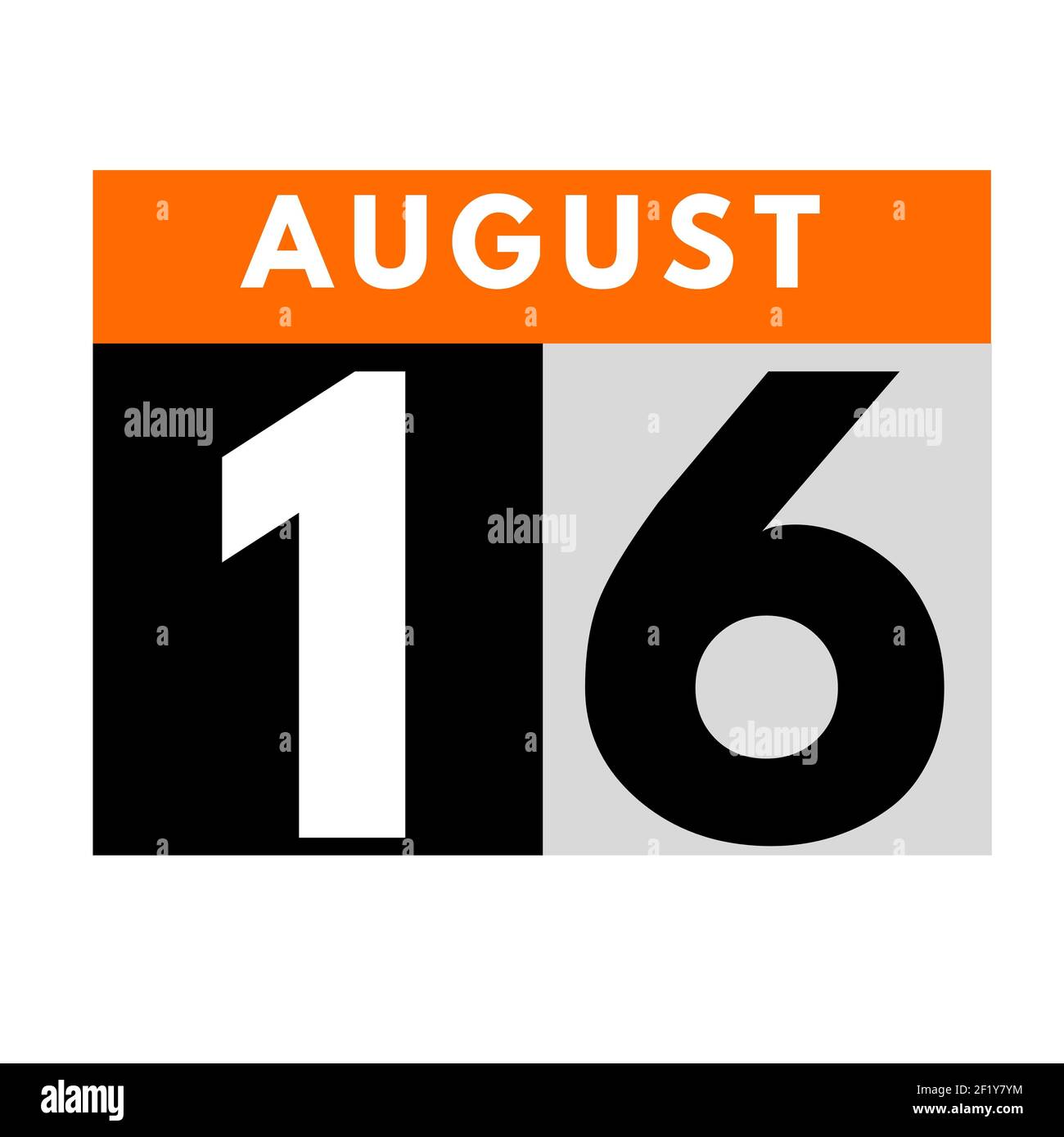 August 16 . flat daily calendar icon .date ,day, month .calendar for ...