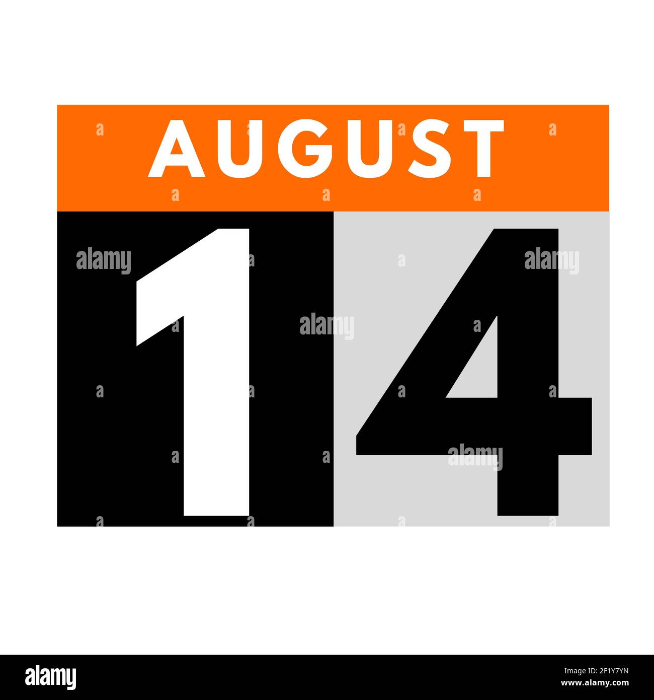 August 14 . flat daily calendar icon .date ,day, month .calendar for ...