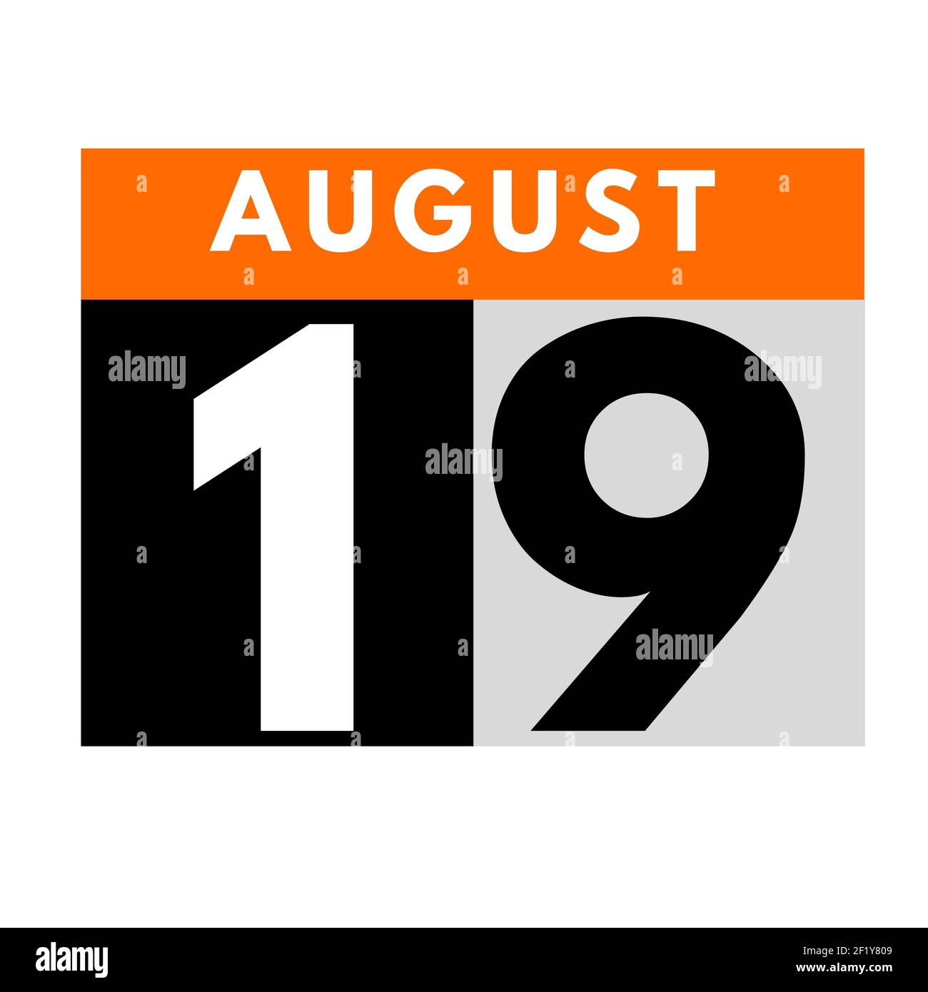 August 19 . flat daily calendar icon .date ,day, month .calendar for ...
