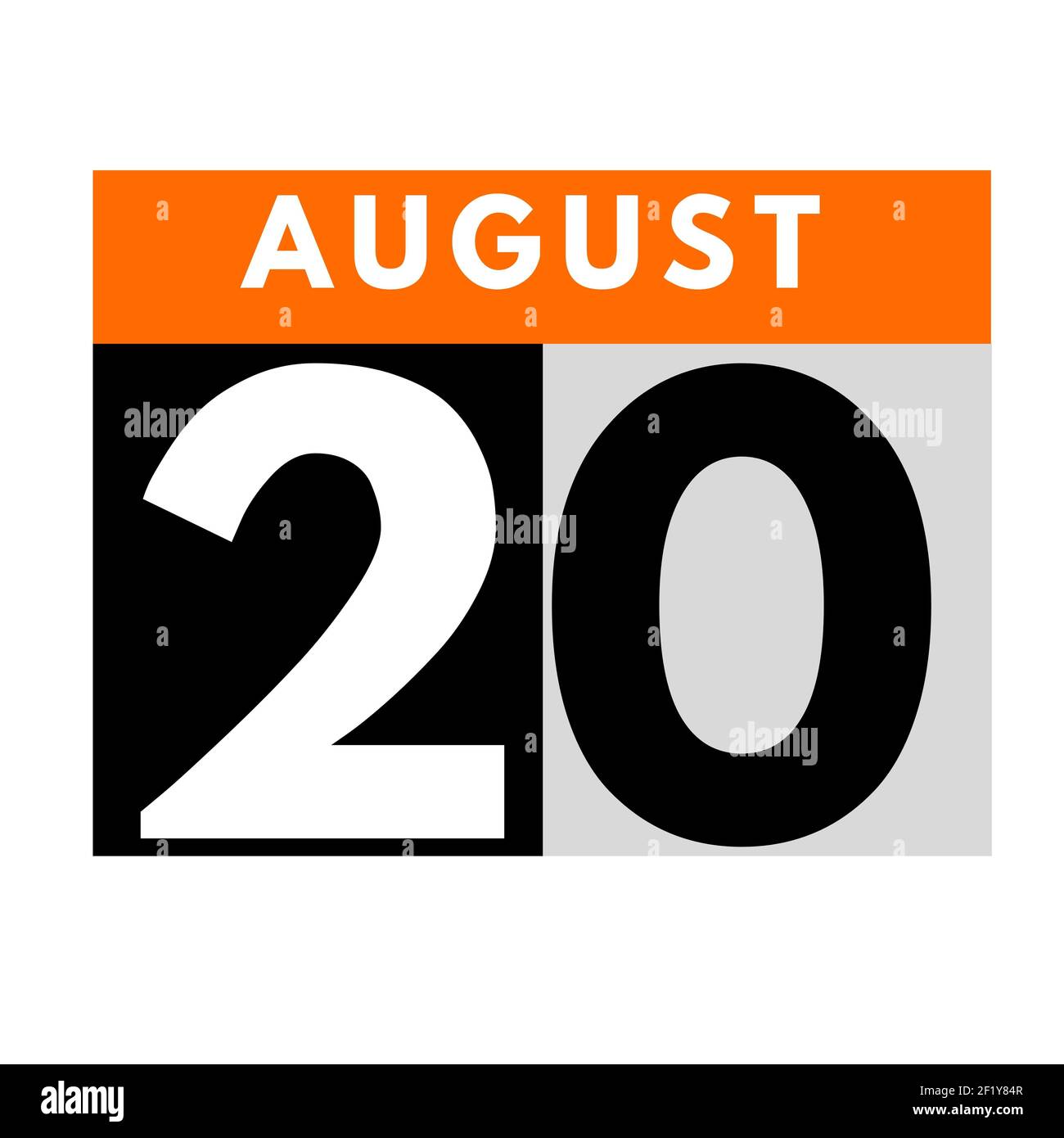August 20 . flat daily calendar icon .date ,day, month .calendar for ...