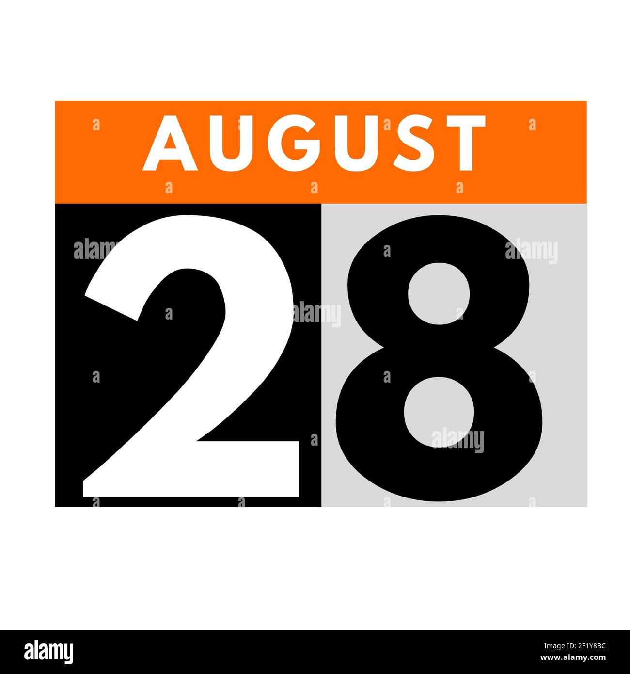 August 28 . flat daily calendar icon .date ,day, month .calendar for ...