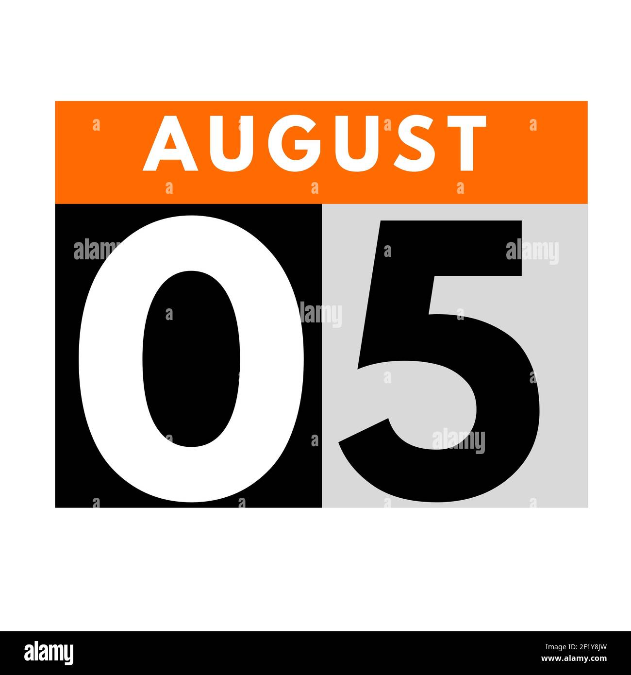 August 5 . flat daily calendar icon .date ,day, month .calendar for the ...
