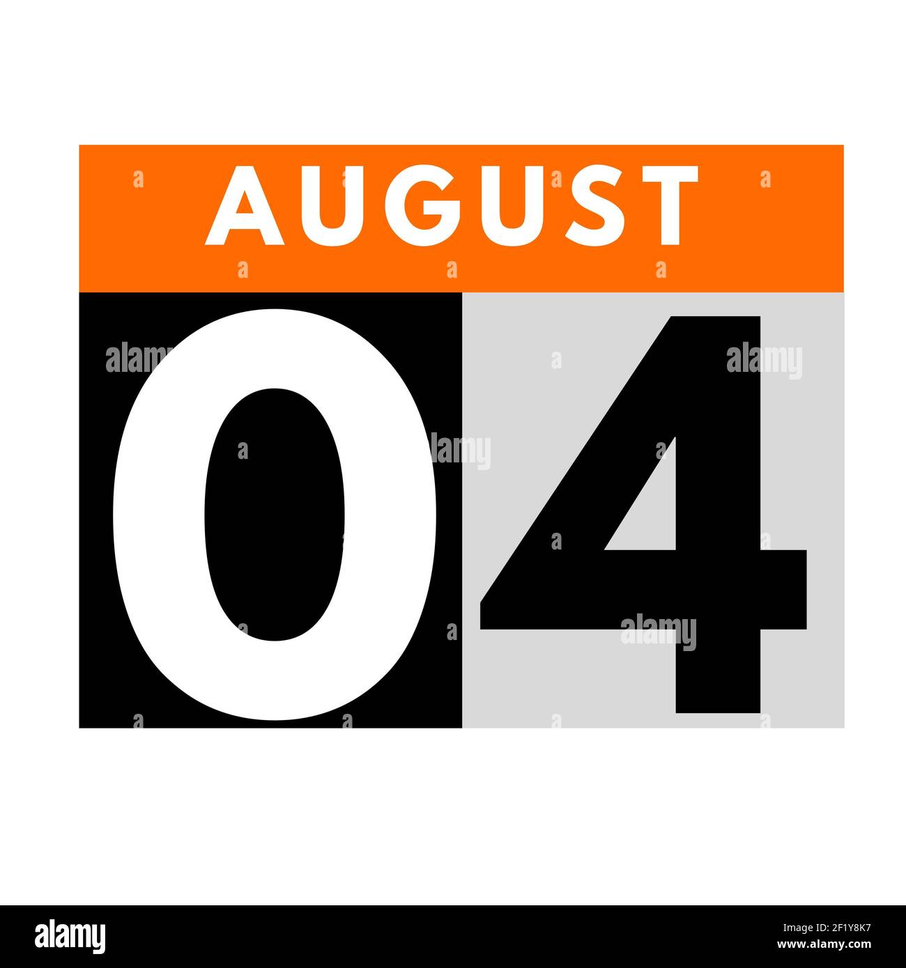 August 4 . flat daily calendar icon .date ,day, month .calendar for the ...