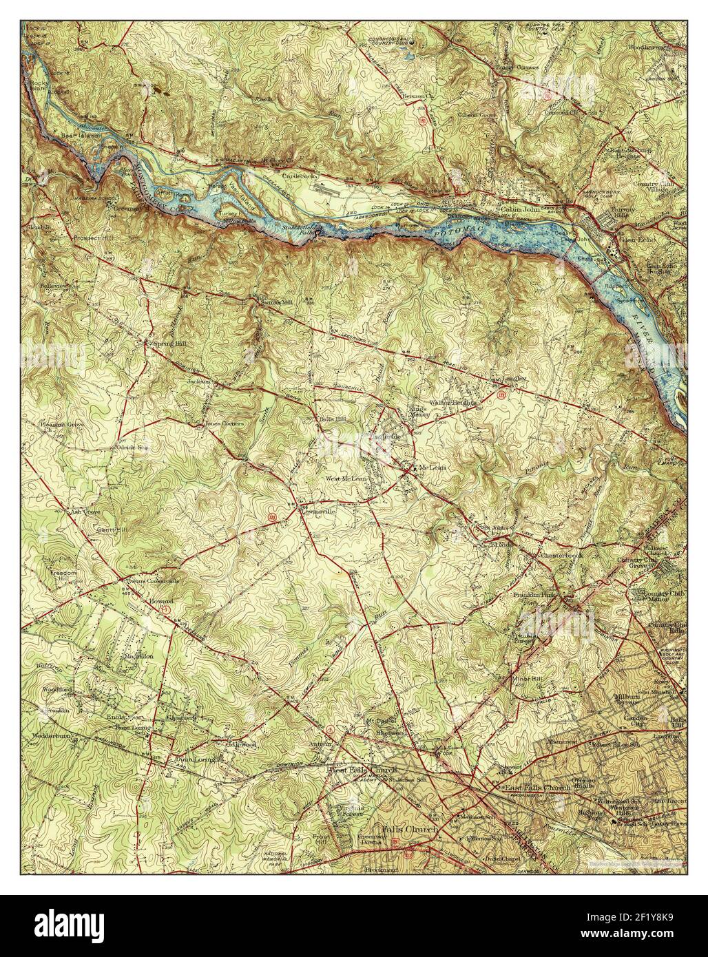 Falls Church, Virginia, map 1945, 1:31680, United States of America by ...