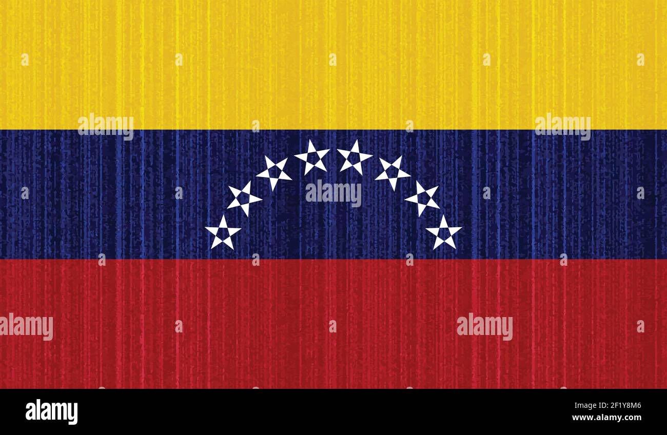 Venezuela flag with waving grunge texture. Vector background Stock ...